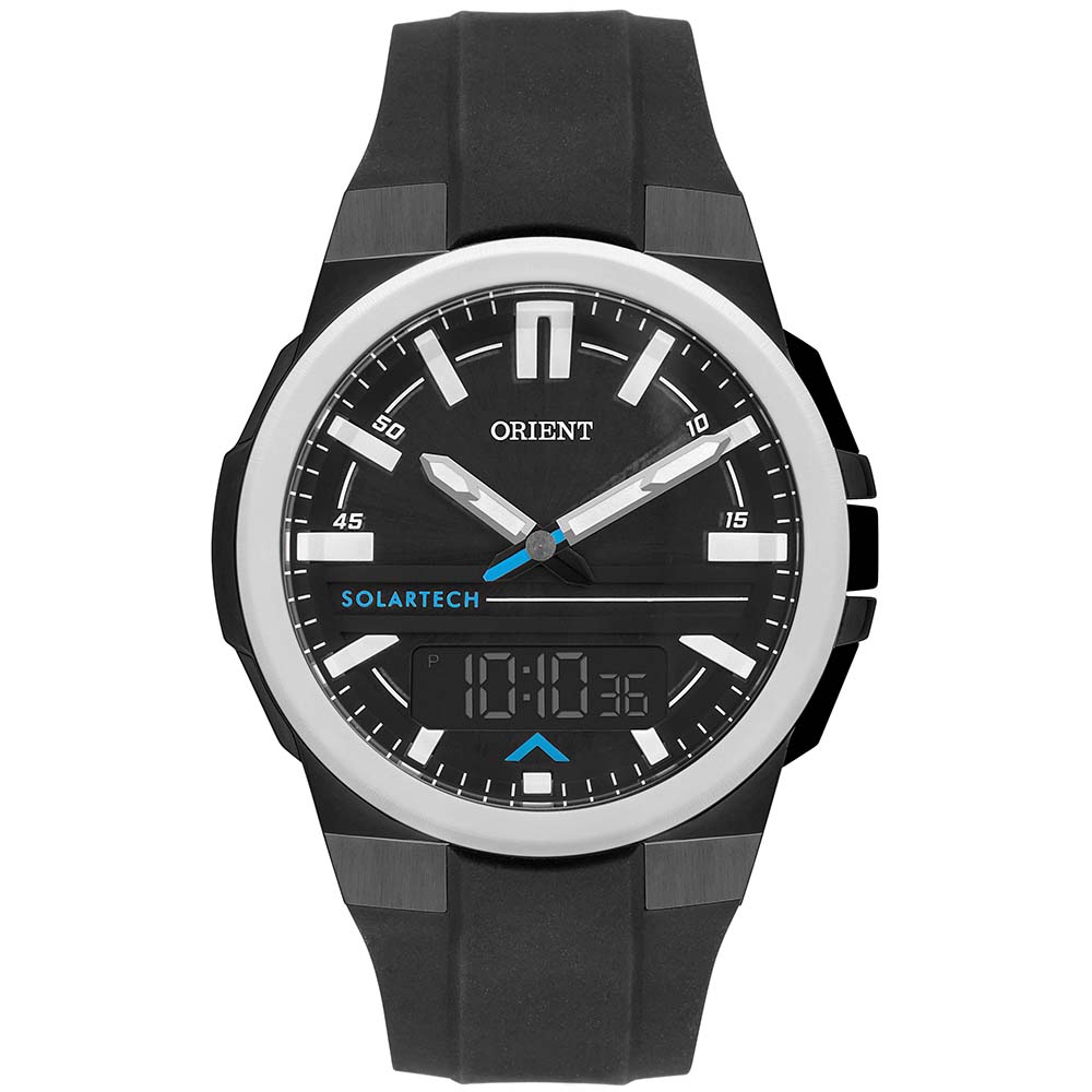 RELOGIO ORIENT SOLAR TECH MASCULINO ANADIGI MTSPA003 PRETO_BRANCO ...